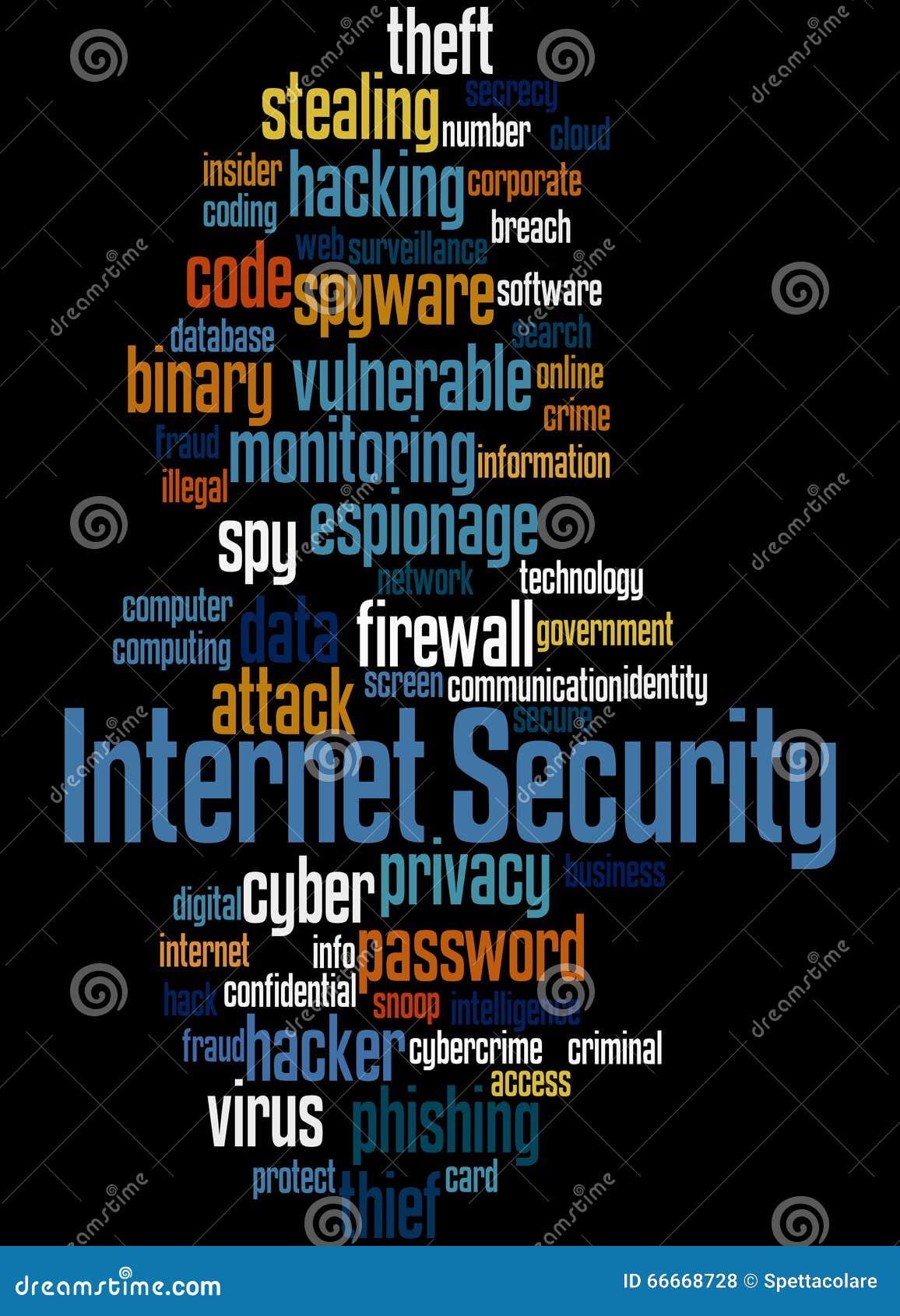 Internet Security, Word Cloud Concept 3 Stock Illustration ...