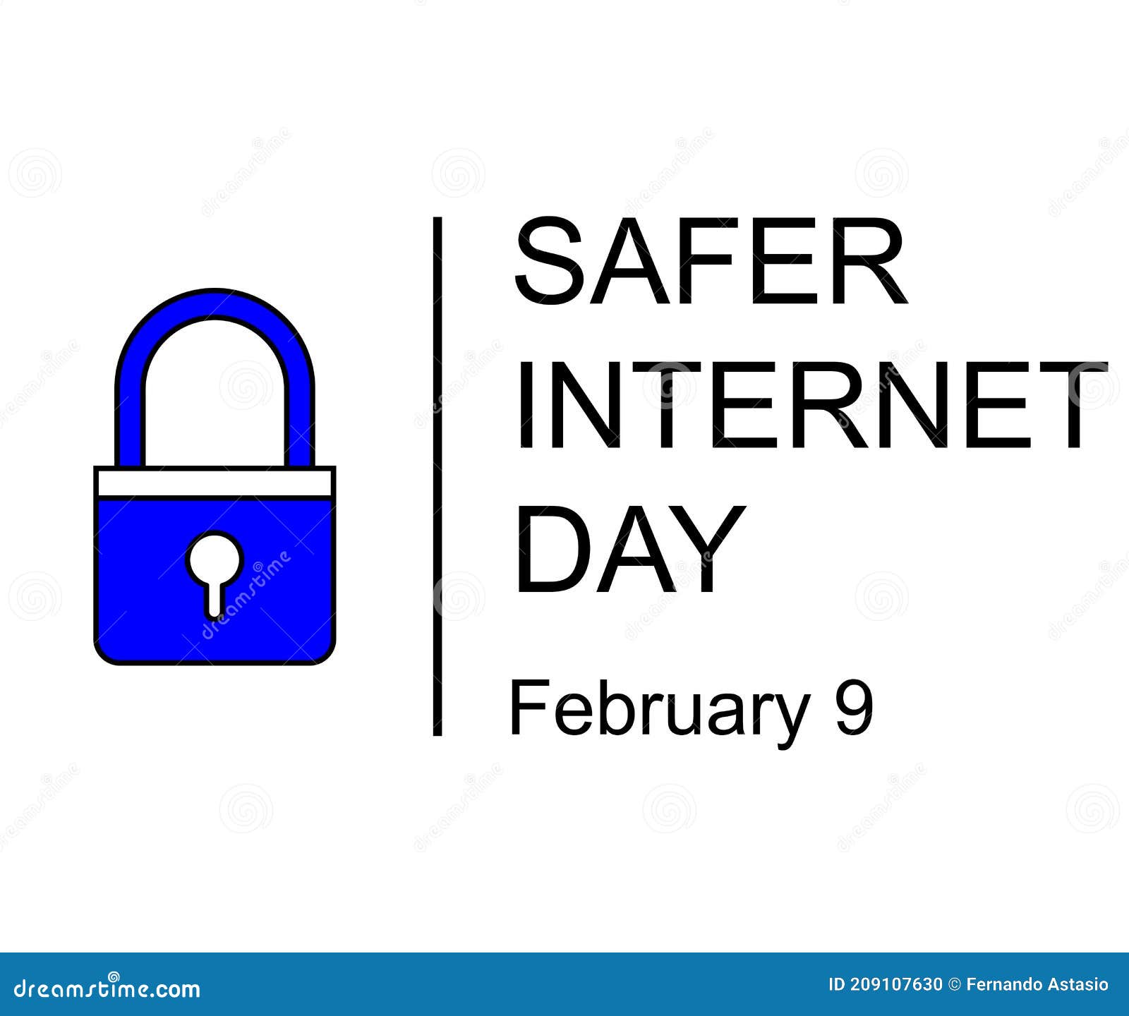 Safer Internet Day Symbol Sign or Logo. Padlock Design. White ...
