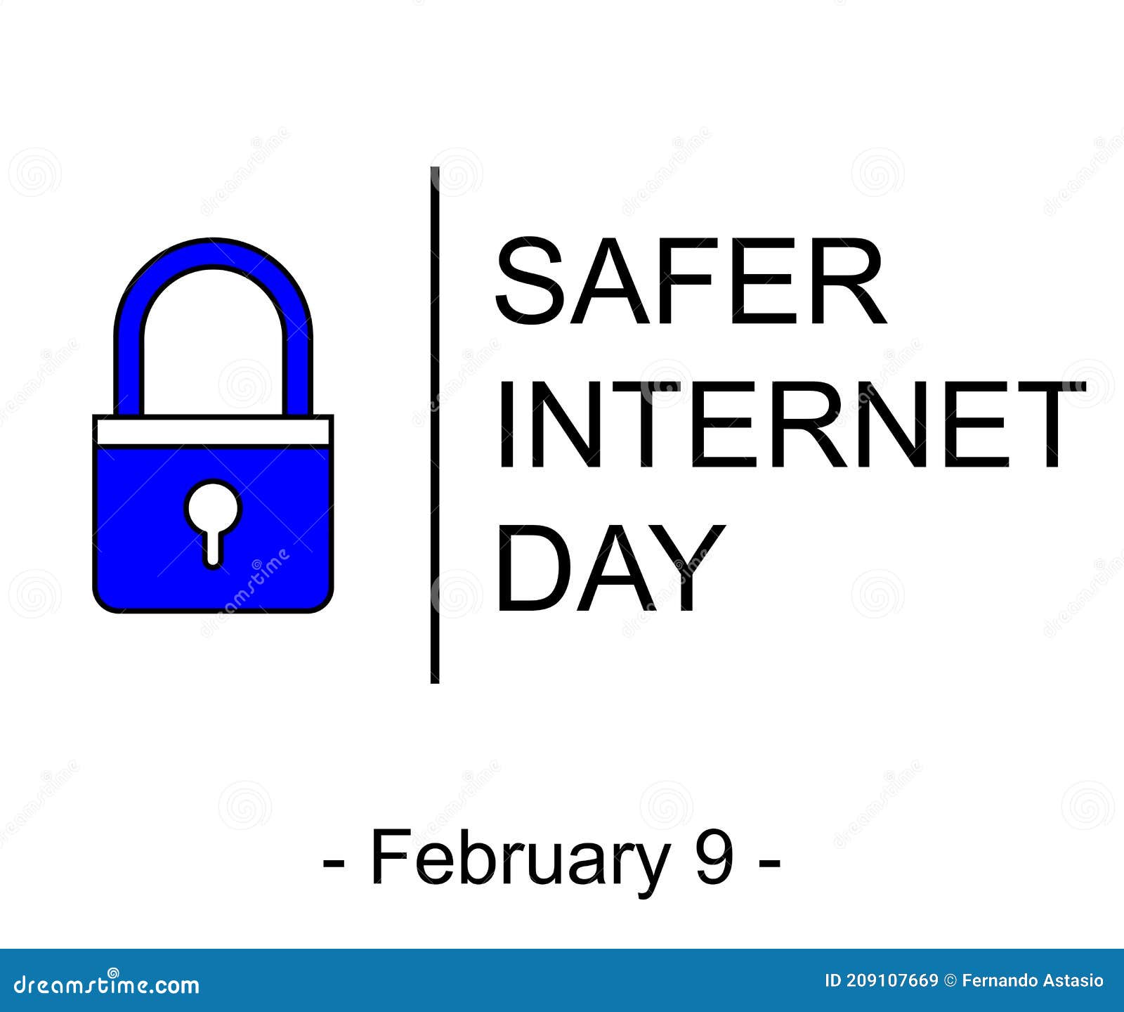 Safer Internet Day Symbol Sign Or Logo. Padlock Design. White ...