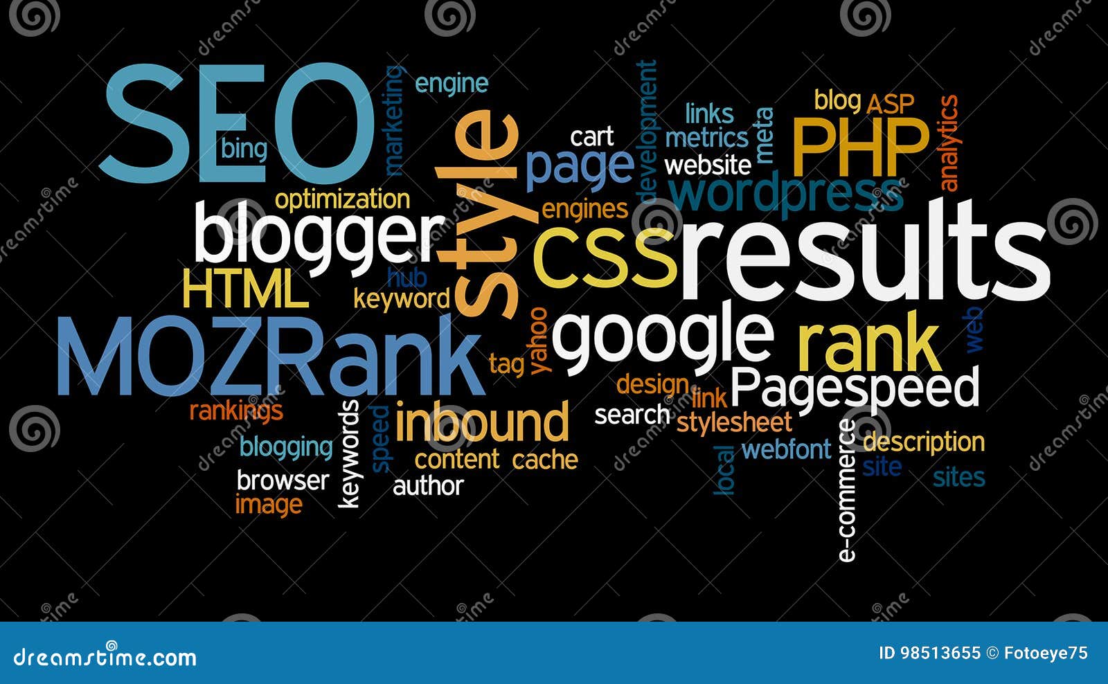 Internet SEO Word Tag Cloud Illustration Stock Illustration ...