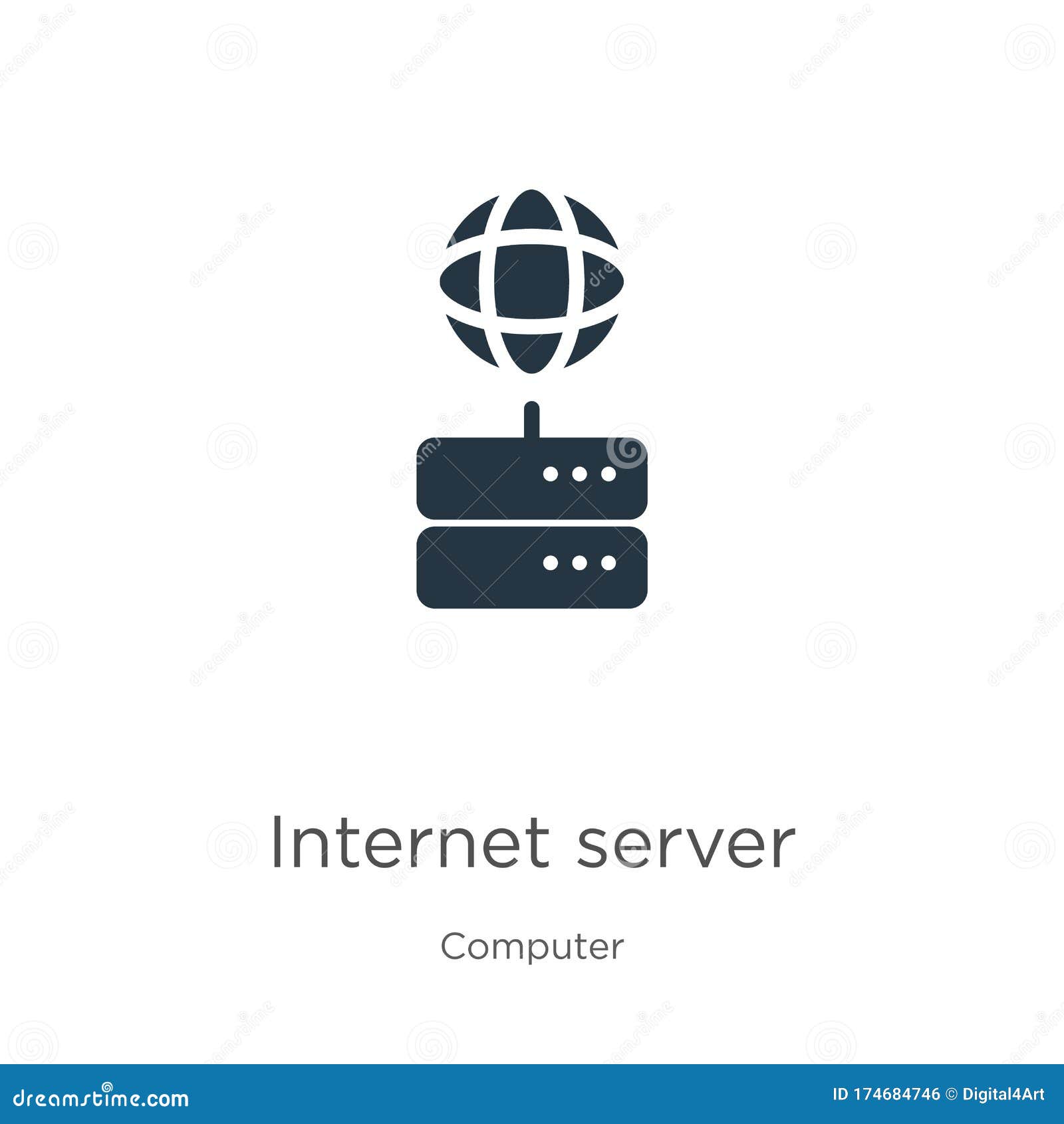 Internet Server Icon Vector. Trendy Flat Internet Server Icon from ...
