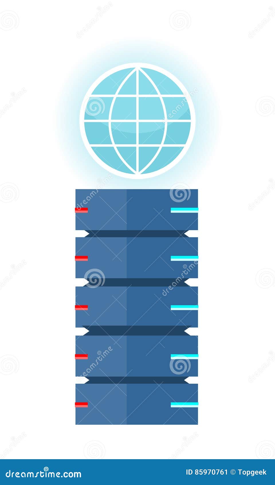 Internet Server Vector Concept in Flat Design Stock Vector ...