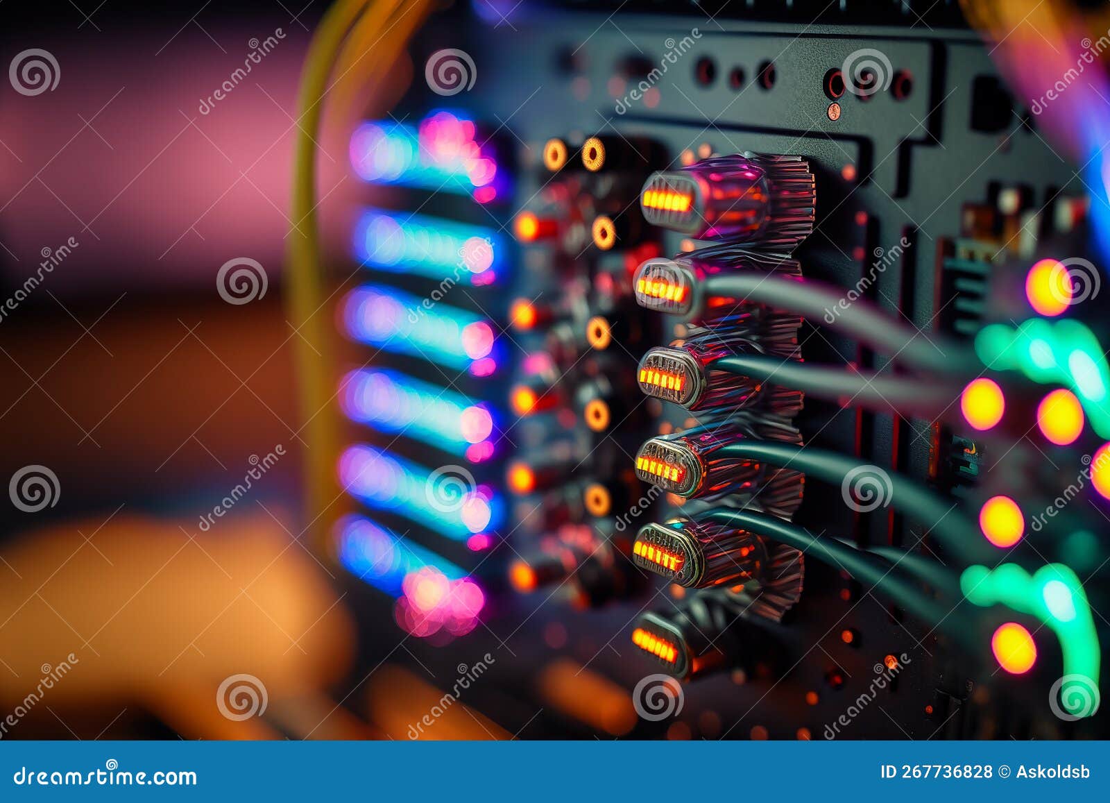 Internet Servers and in Data Center with Blinking Lights ...