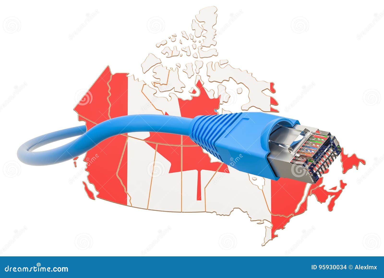 Internet Service Provider in Canada Concept, 3D Rendering Stock ...
