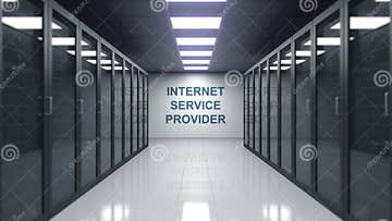 INTERNET SERVICE PROVIDER Caption in a Server Room. 3D Rendering Stock ...