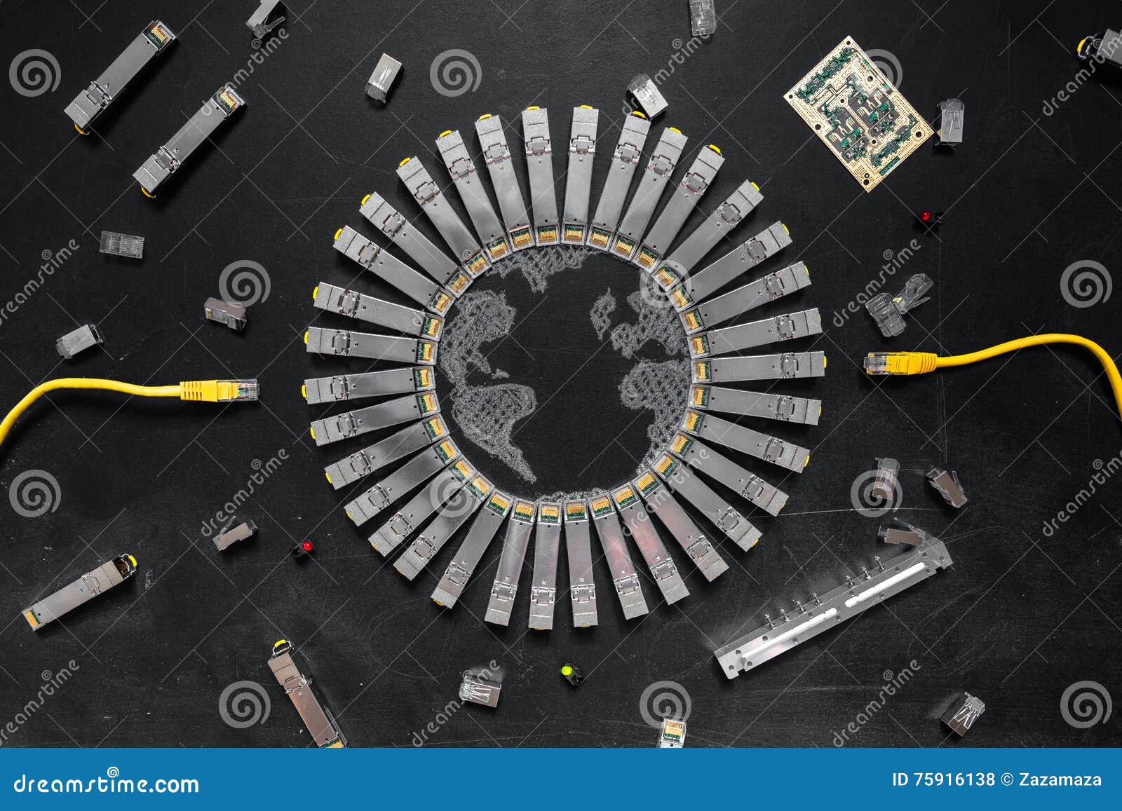 Internet SFP Network Modules As the Shape of Earth, Network Switch ...