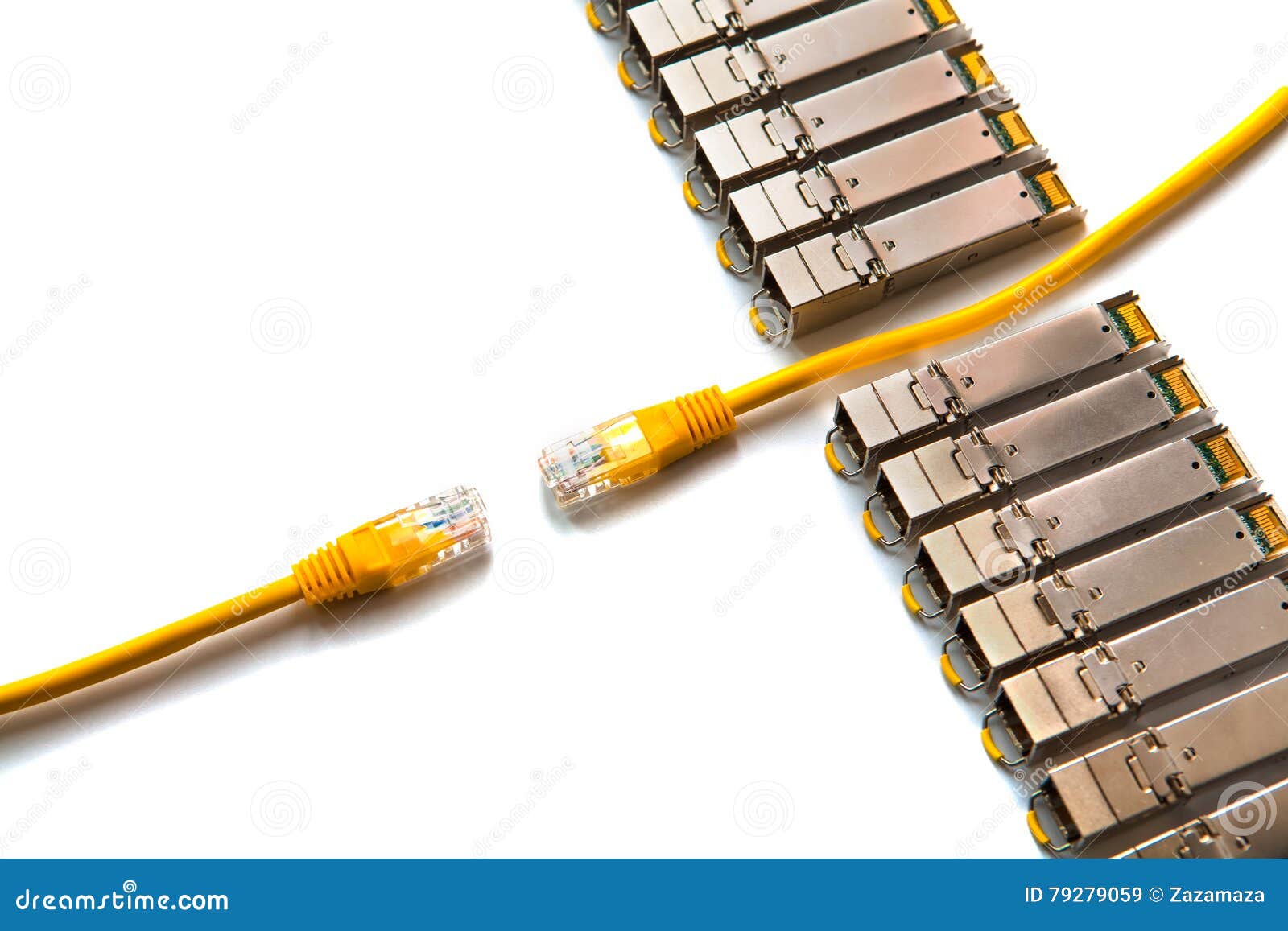 Internet SFP (Small Form-factor Pluggable) Network Modules and Yellow ...
