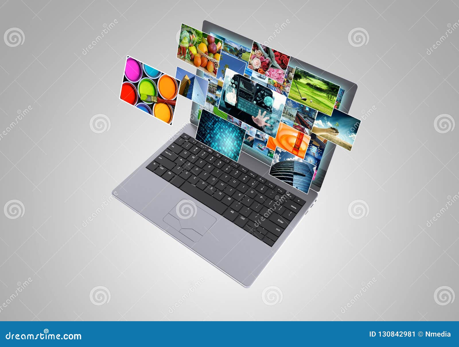 Internet Sharing and Streaming Multimedia Technology Stock Illustration ...