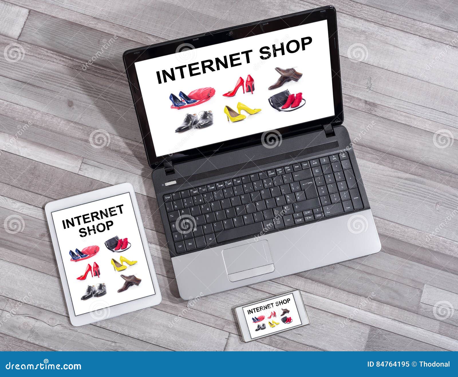 Internet Shop Concept on Different Devices Stock Image - Image of ...
