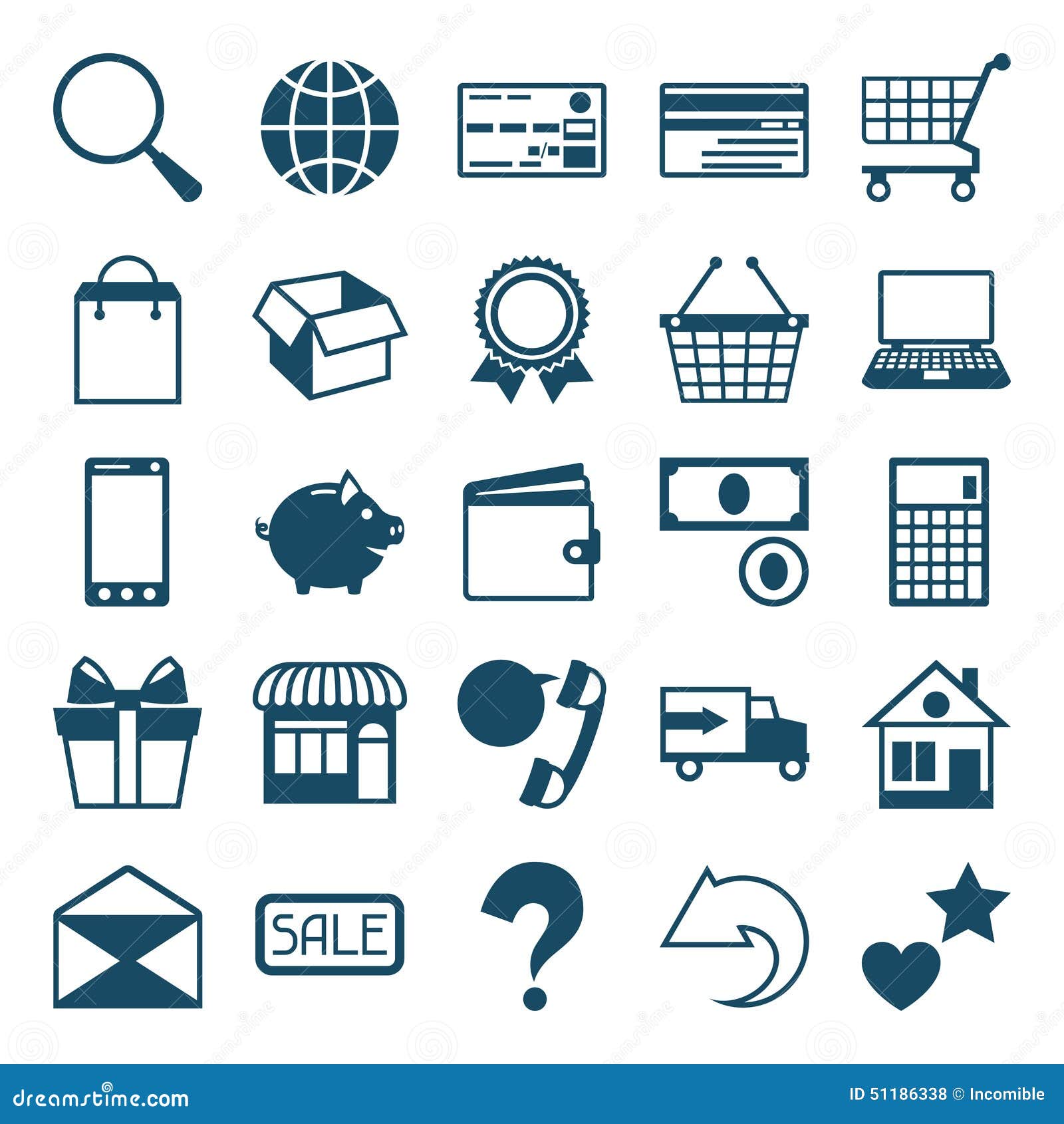 Internet Shopping Icon Set in Flat Design Style Stock Vector ...