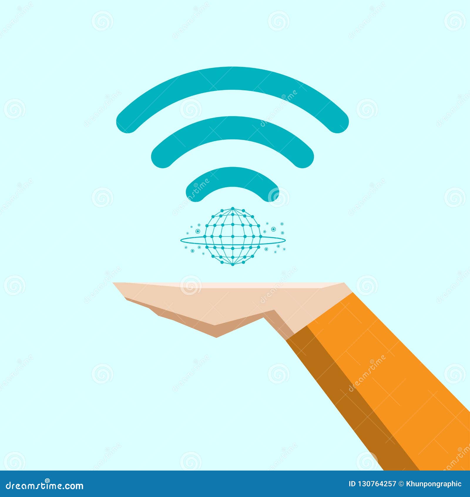 Internet Signal in Hand, Network Technology Concept, Vector Stock ... Internet Signal in Hand, Network Technology Concept, Vector Stock ...