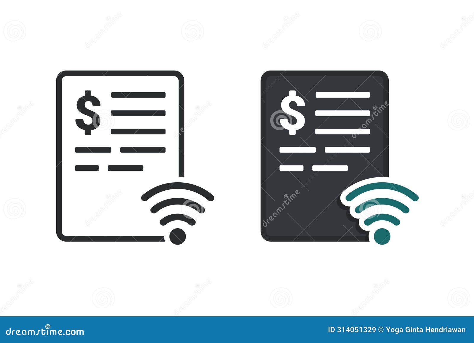 Internet Signal Payment Documents. Illustration Vector Stock Vector ...