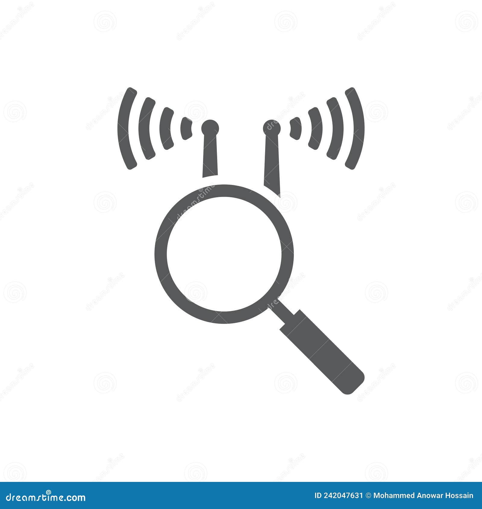 Internet Signal Search Wifi Icon Stock Vector - Illustration of search ...