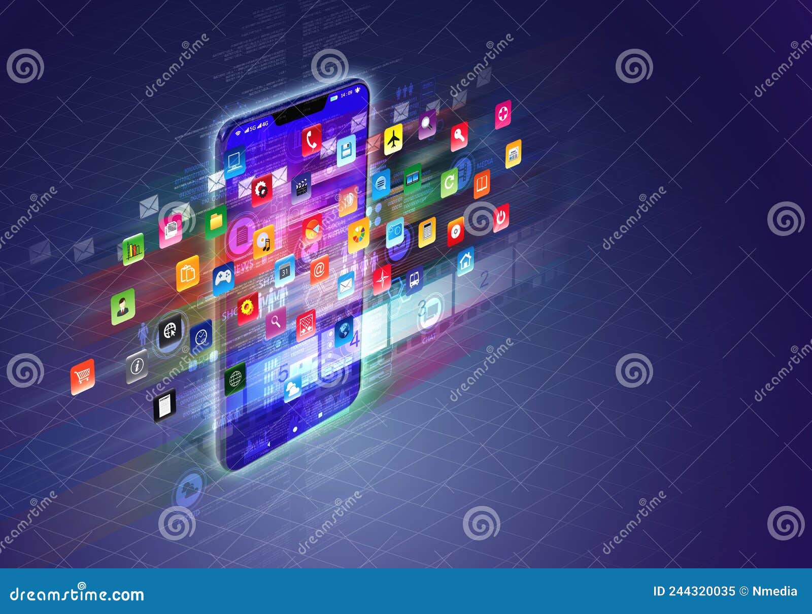 Internet Smart Phone Social Network Concept Stock Image - Image of ...