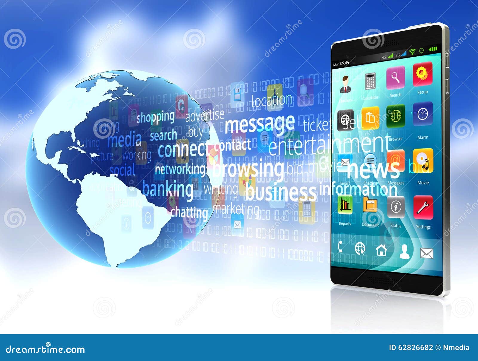 Internet on Smart rphone stock photo. Image of network - 62826682