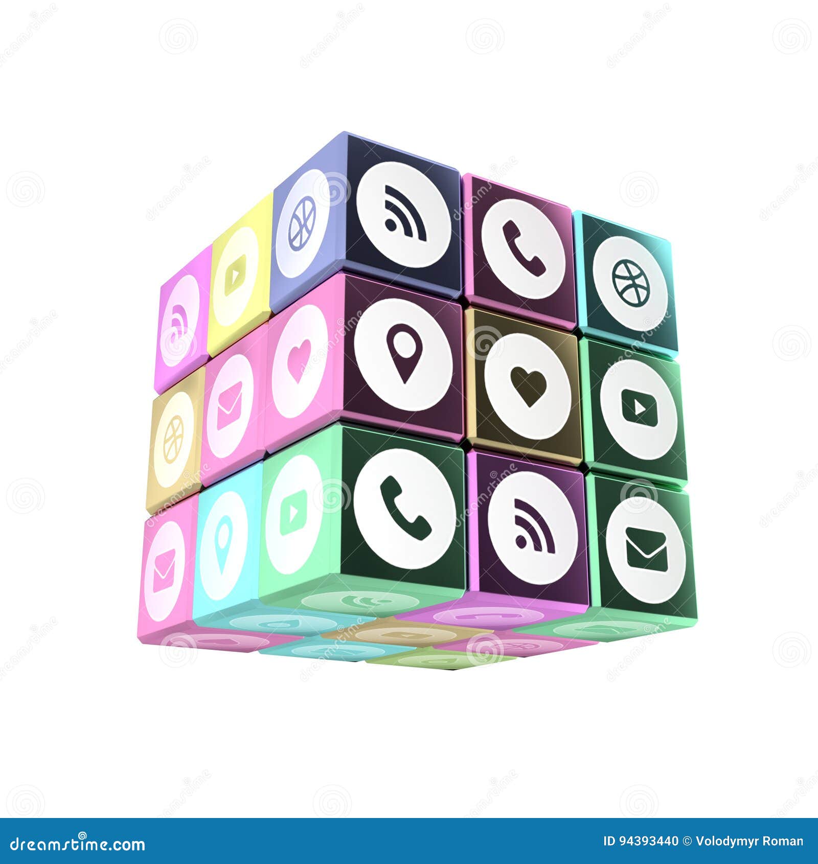 Internet Social Media Icons Stock Illustration - Illustration of model ...