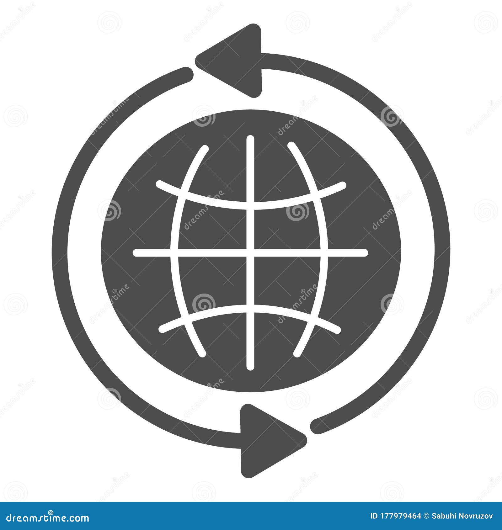 Internet Solid Icon. Global Web, Earth Globe with Shape Rounded Arrows ...