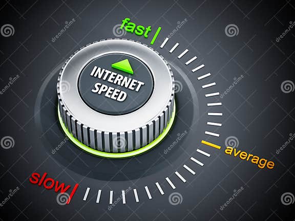 Internet Speed Dial Button. 3D Illustration Stock Illustration ...