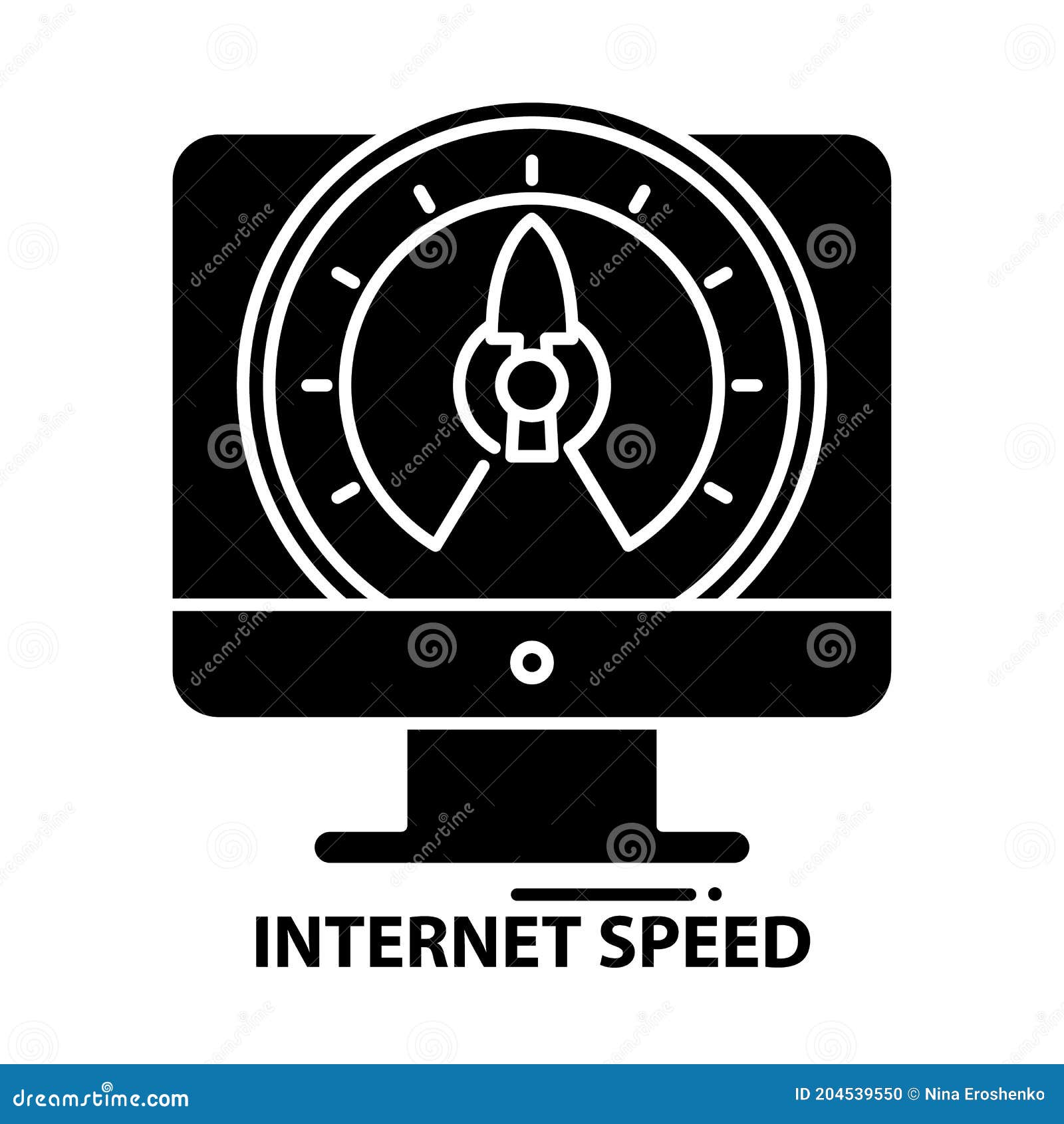 Internet Speed Icon, Black Vector Sign with Editable Strokes, Concept ...