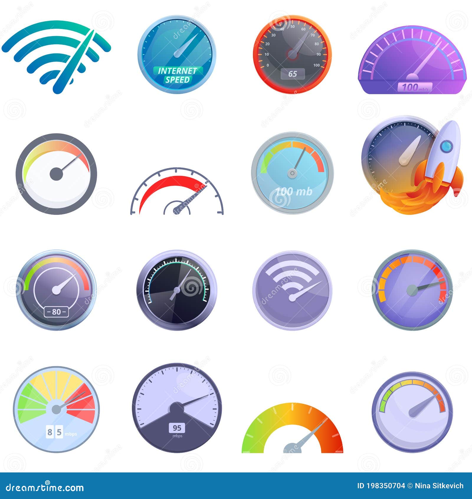 Speed Icons Cartoon Vector | CartoonDealer.com #2910899