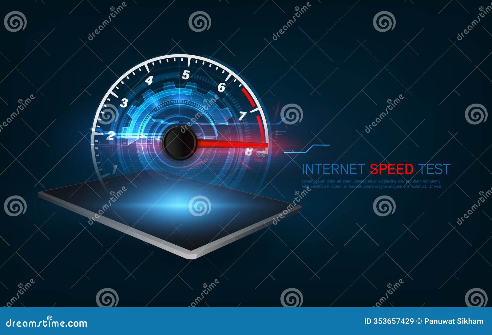 Internet Speed Test Template Cartoon Vector | CartoonDealer.com #37037231