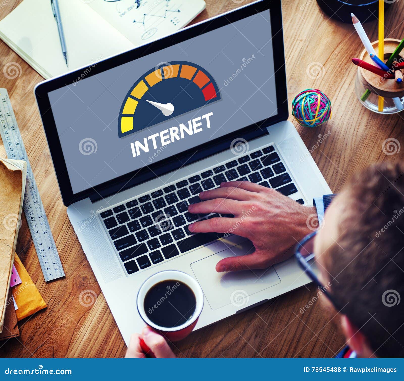 Internet Speed Test Software Concept Stock Photo - Image of home ...