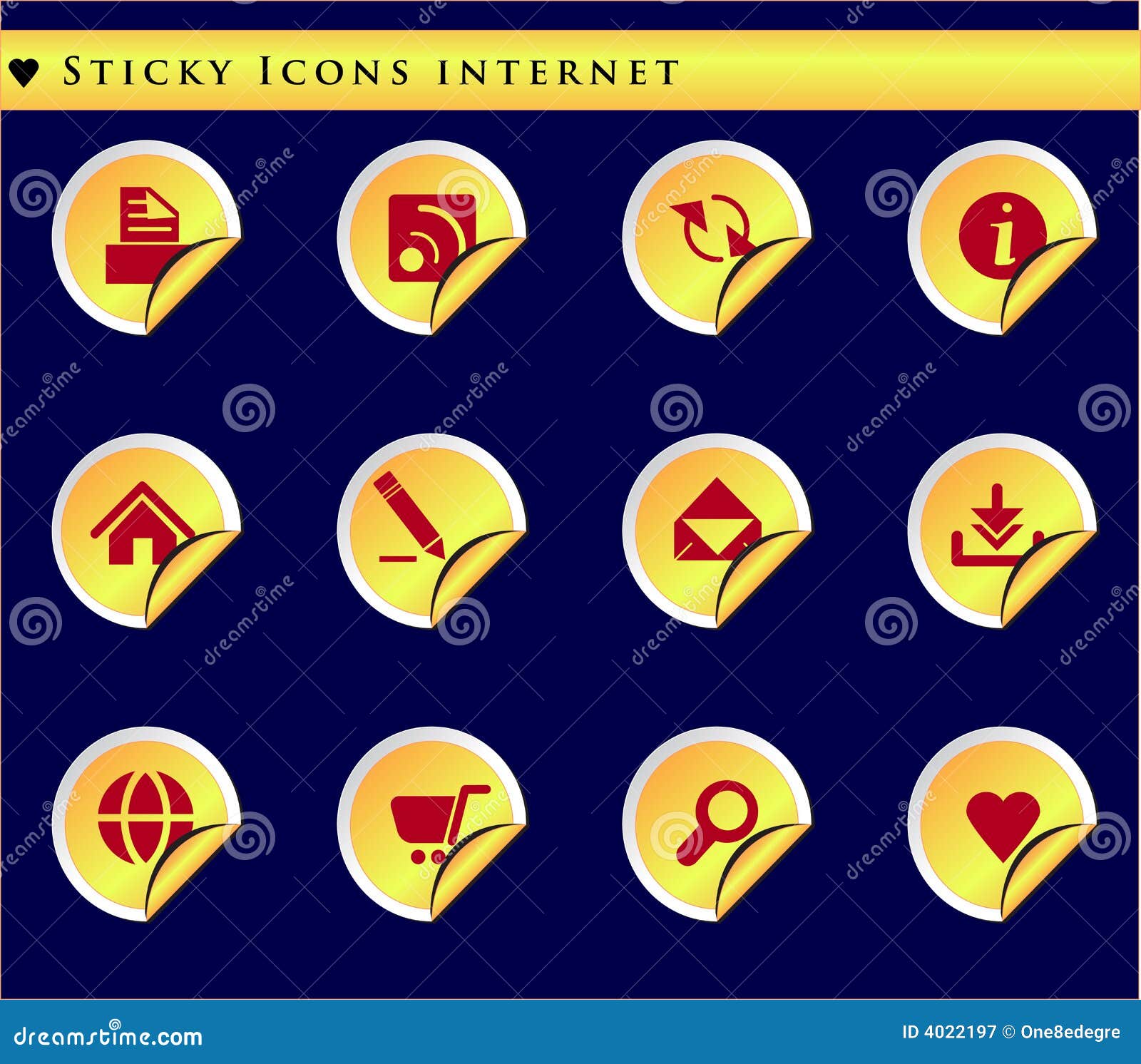 Internet sticky icons stock illustration. Illustration of elements ...