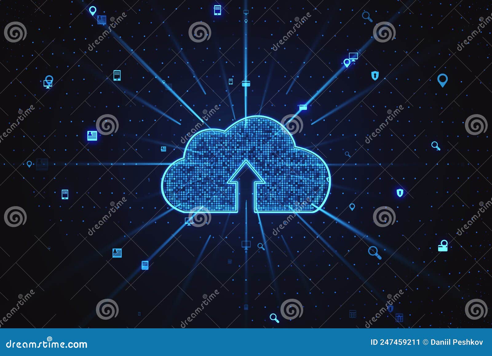 Internet Storage and Cloud Computing Stock Illustration - Illustration ...