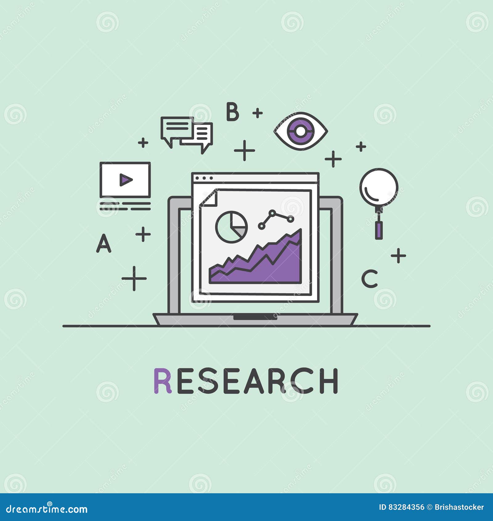 Research Process Sampling From A Target Population Vector Illustration ...