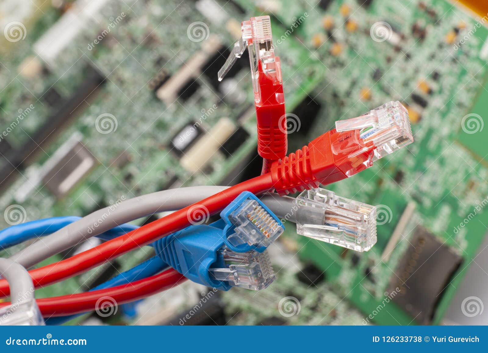 Internet Switch Close Up Macro Shot on Computer Circuit Board Stock ...