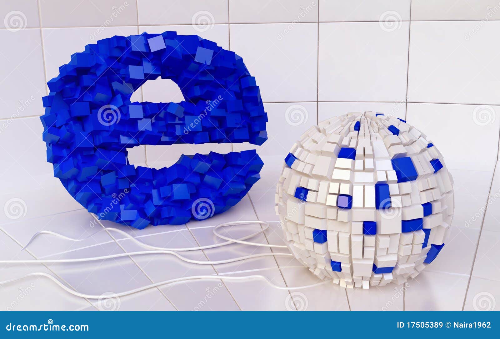 Internet Symbol E with Abstract Globe Stock Illustration - Illustration ...