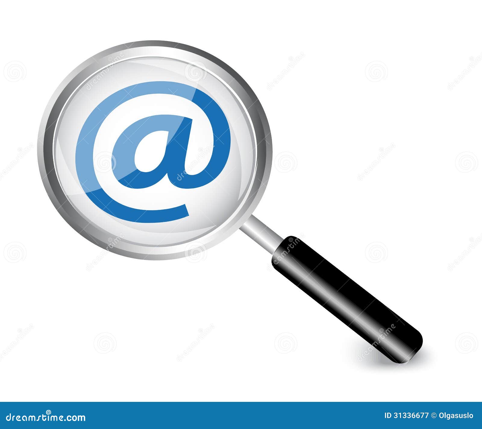 Internet Symbol in a Magnifying Glass Stock Illustration - Illustration ...