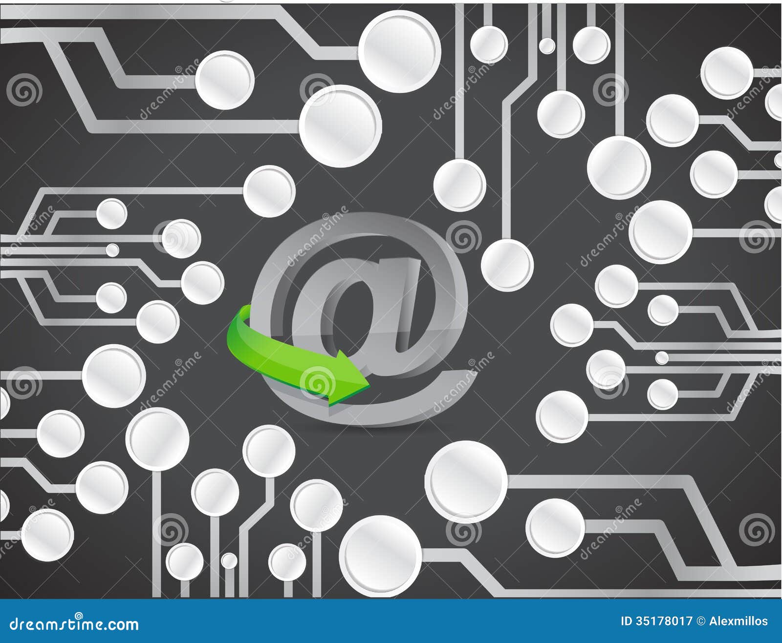 Internet at Symbol Over a Circuit Board Stock Illustration ...