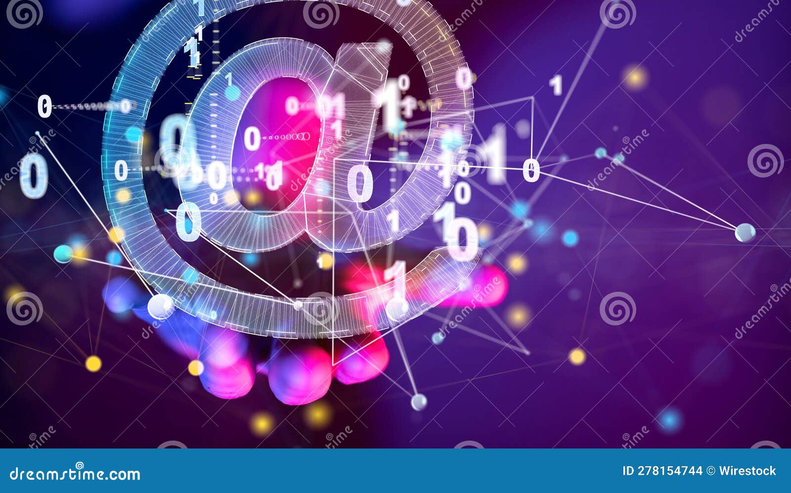 The Internet Symbol is Placed Over Multiple Circles with Different ...