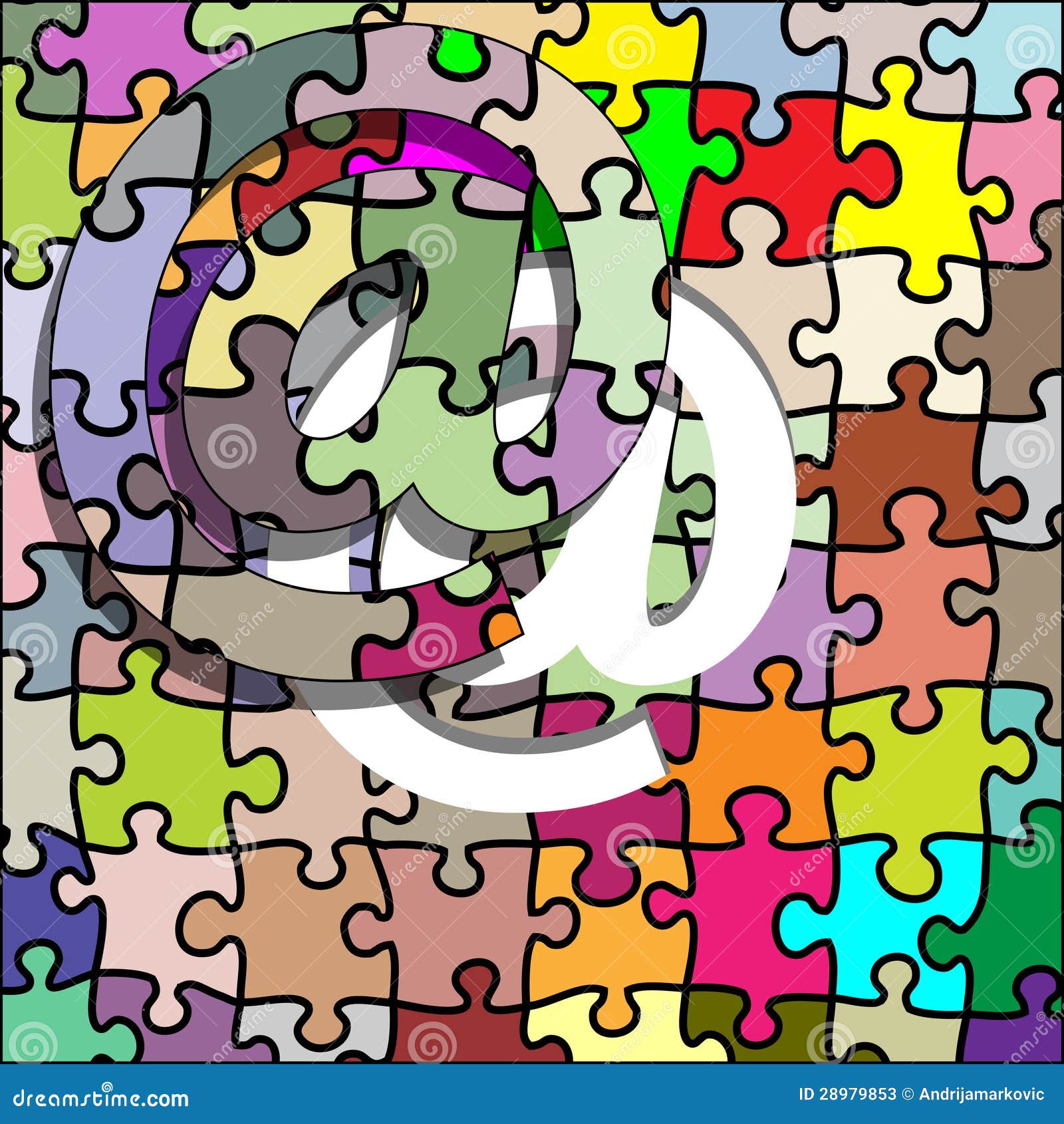 Internet symbol puzzle stock vector. Illustration of contact - 28979853