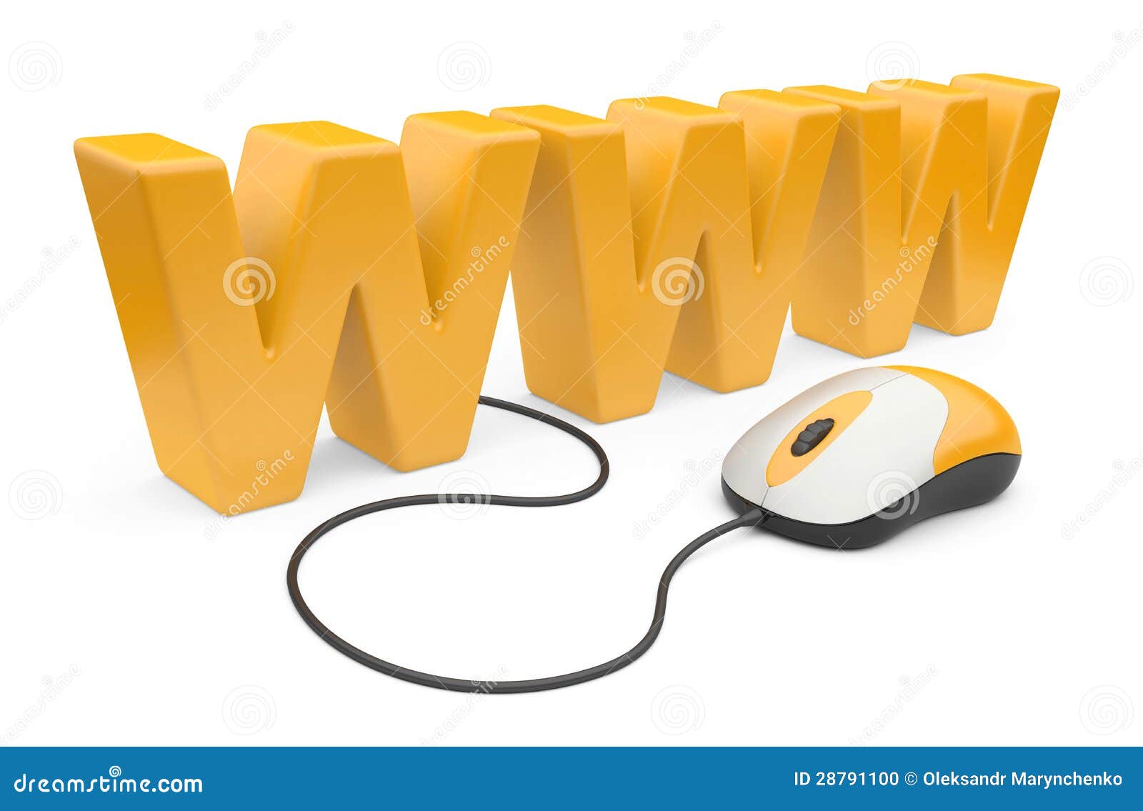Internet Symbol Www Connected To a Mouse Stock Illustration ...