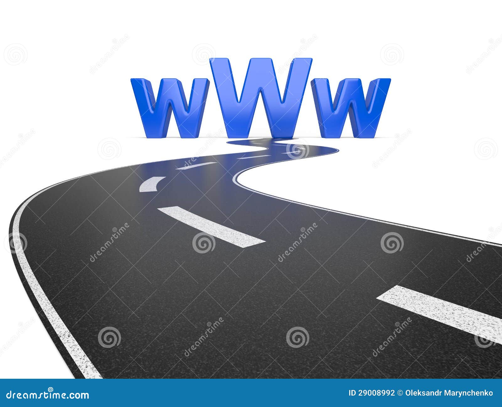 Internet Symbol Www and a Long Road Stock Illustration - Illustration ...