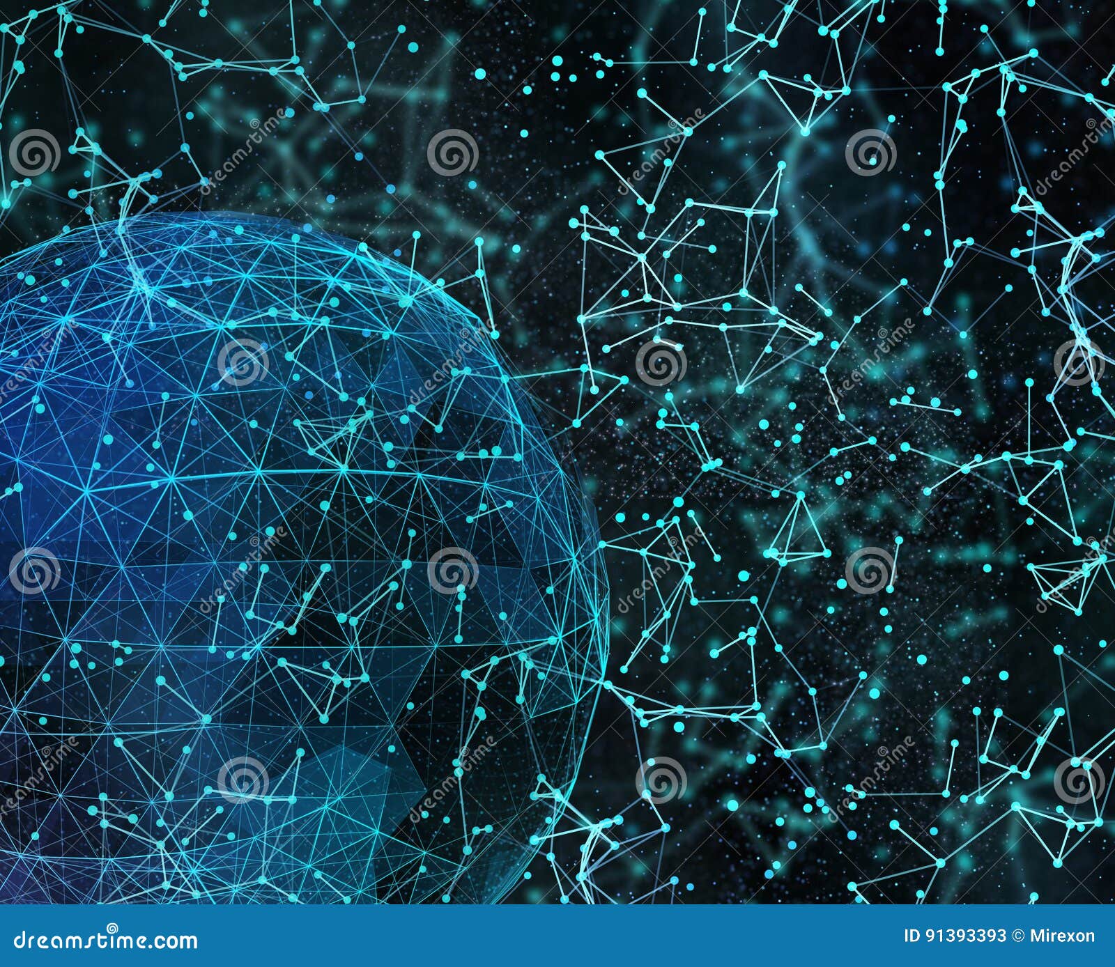 Internet-Technologien Des Globalen Netzwerks Illustration Digital 3d ...