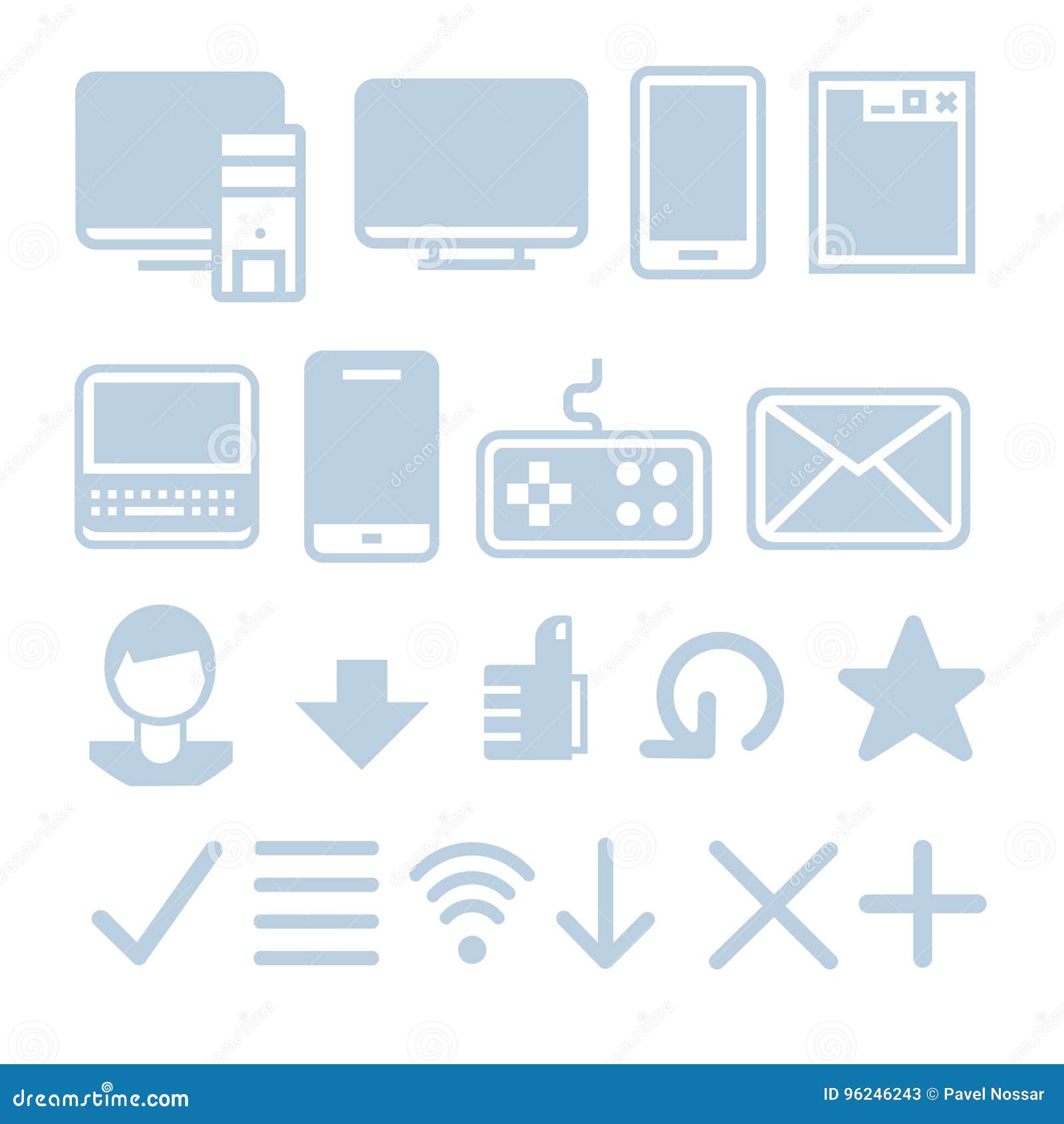 Internet Technologies Icon Set Stock Vector - Illustration of home ...