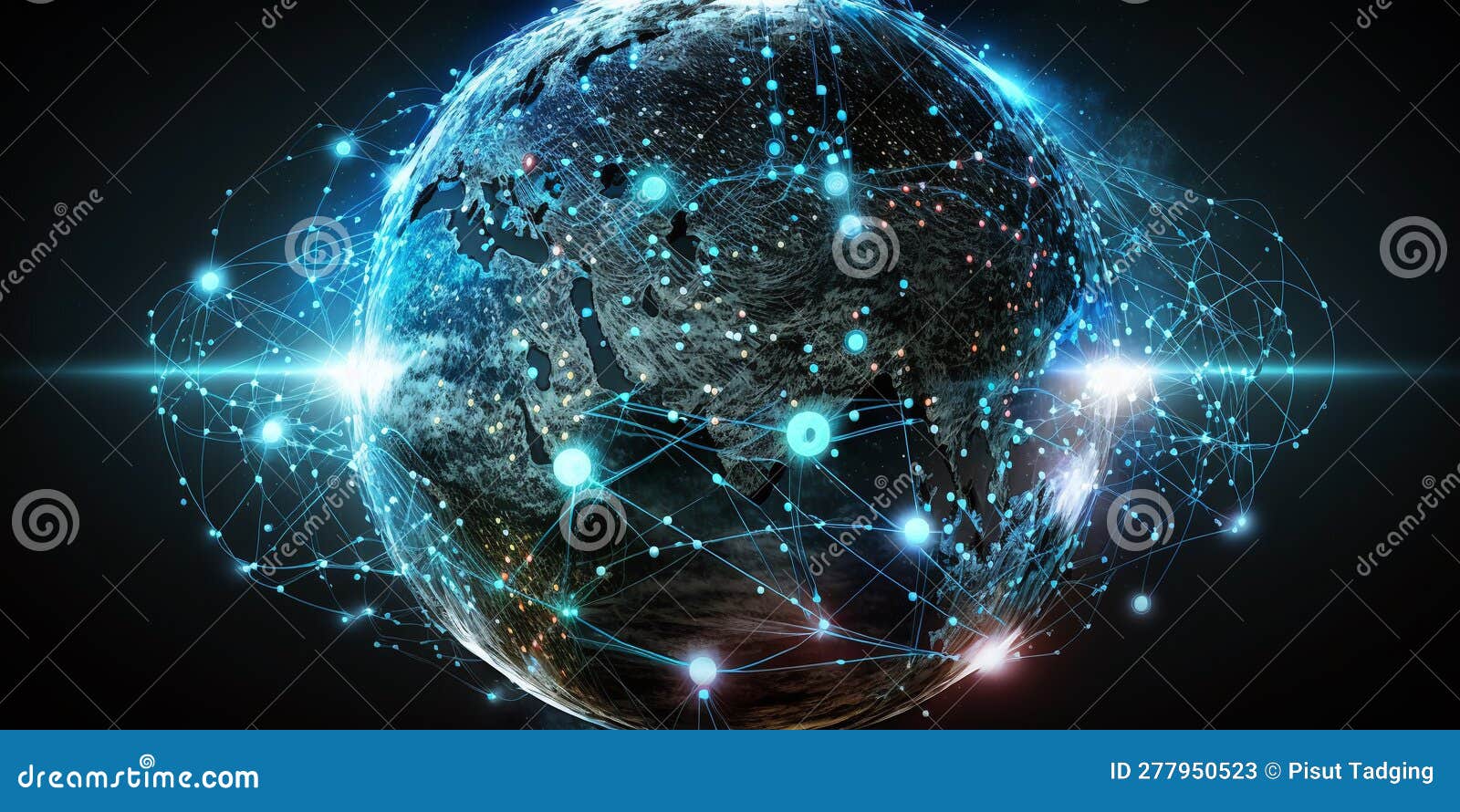 The Internet Technology Around the World with AI Generated. Stock ...