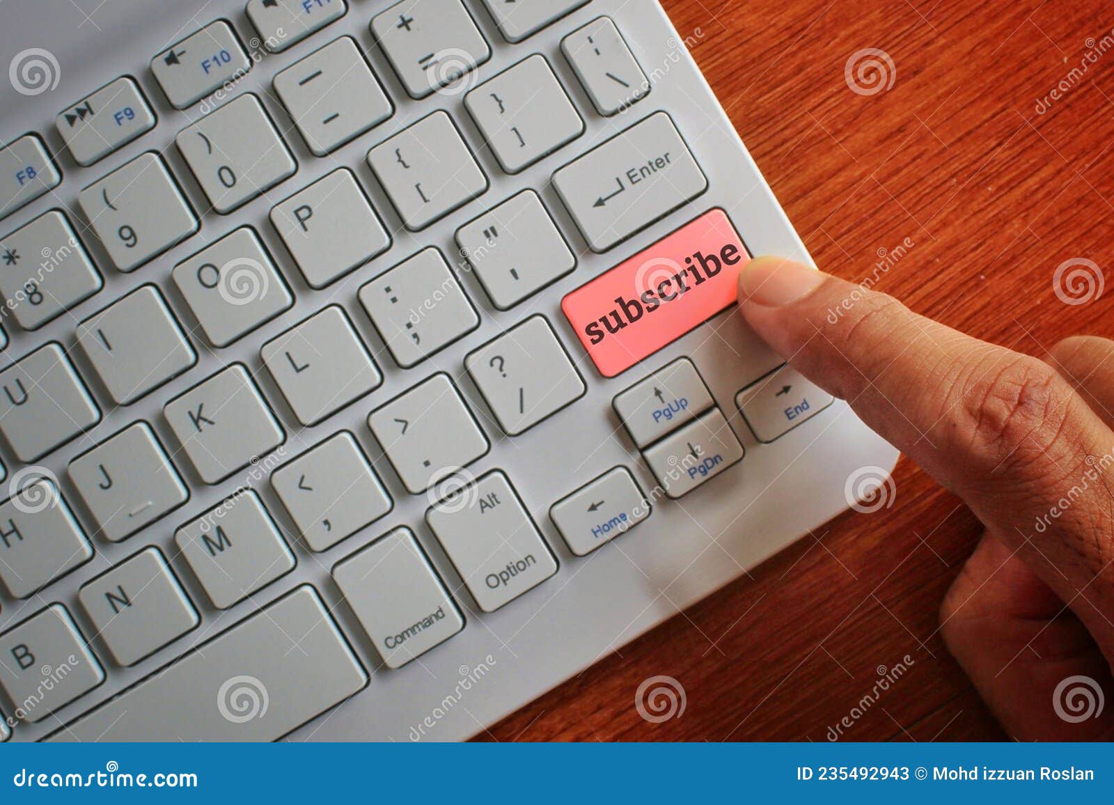Finger Pressing Keyboard Label with SUBSCRIBE Stock Image - Image of ...