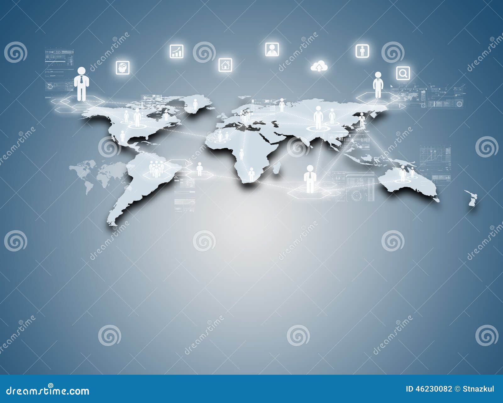 Internet Technology Concept of Global Business or Social Network Stock ...