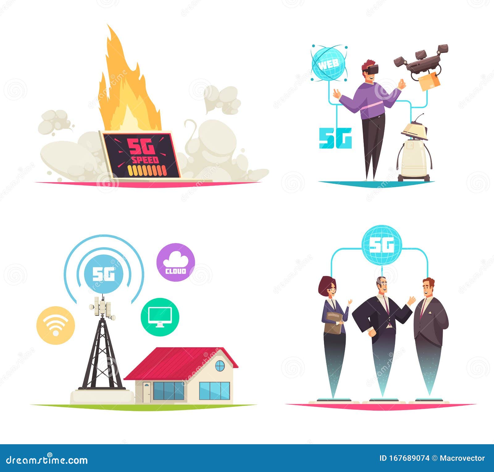 Internet Technology 2x2 Design Concept Stock Vector - Illustration of ...