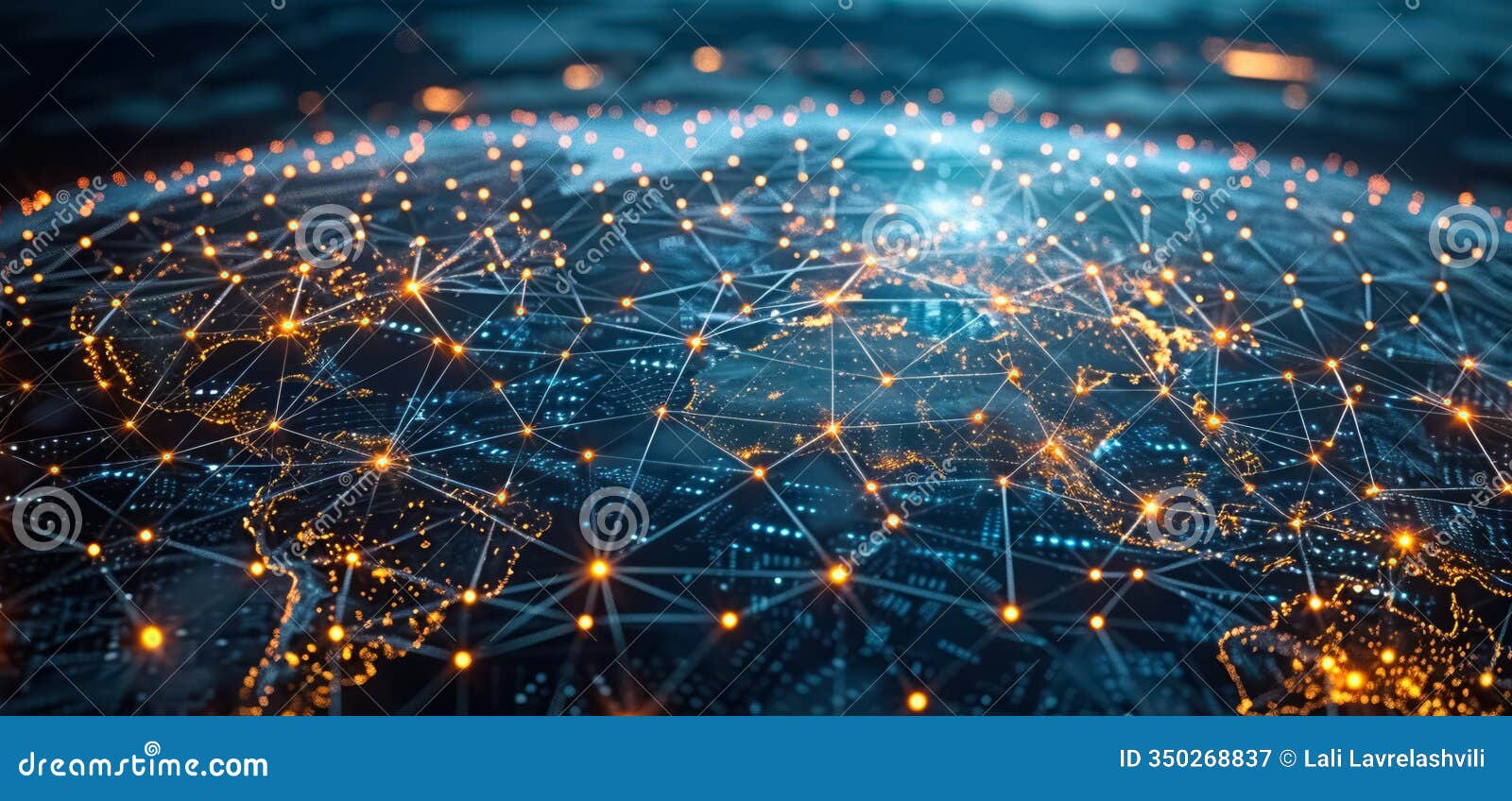 Internet Technology with Global Communication Network Connected Around ...