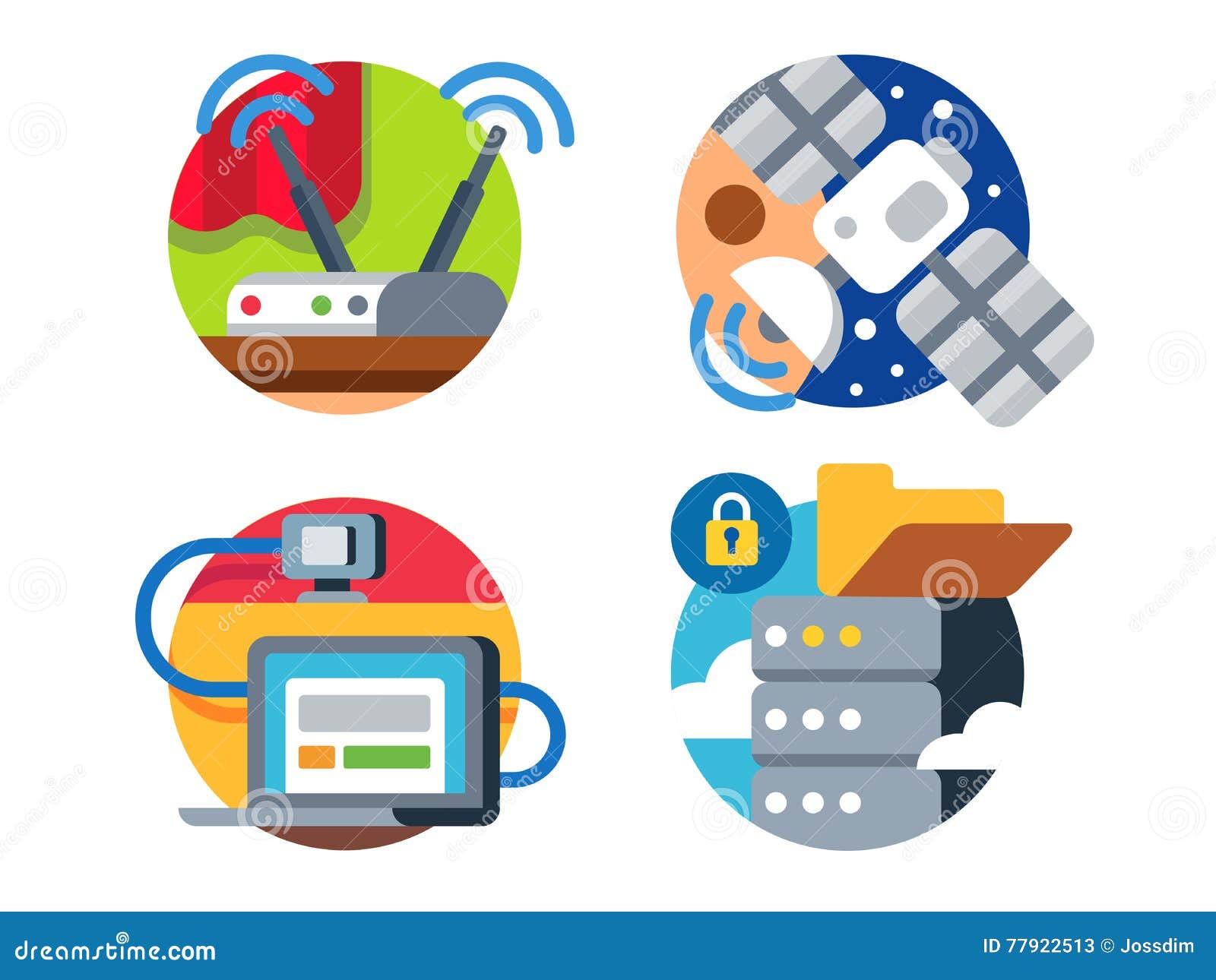 Internet Technology Icon Set Stock Vector - Illustration of ...