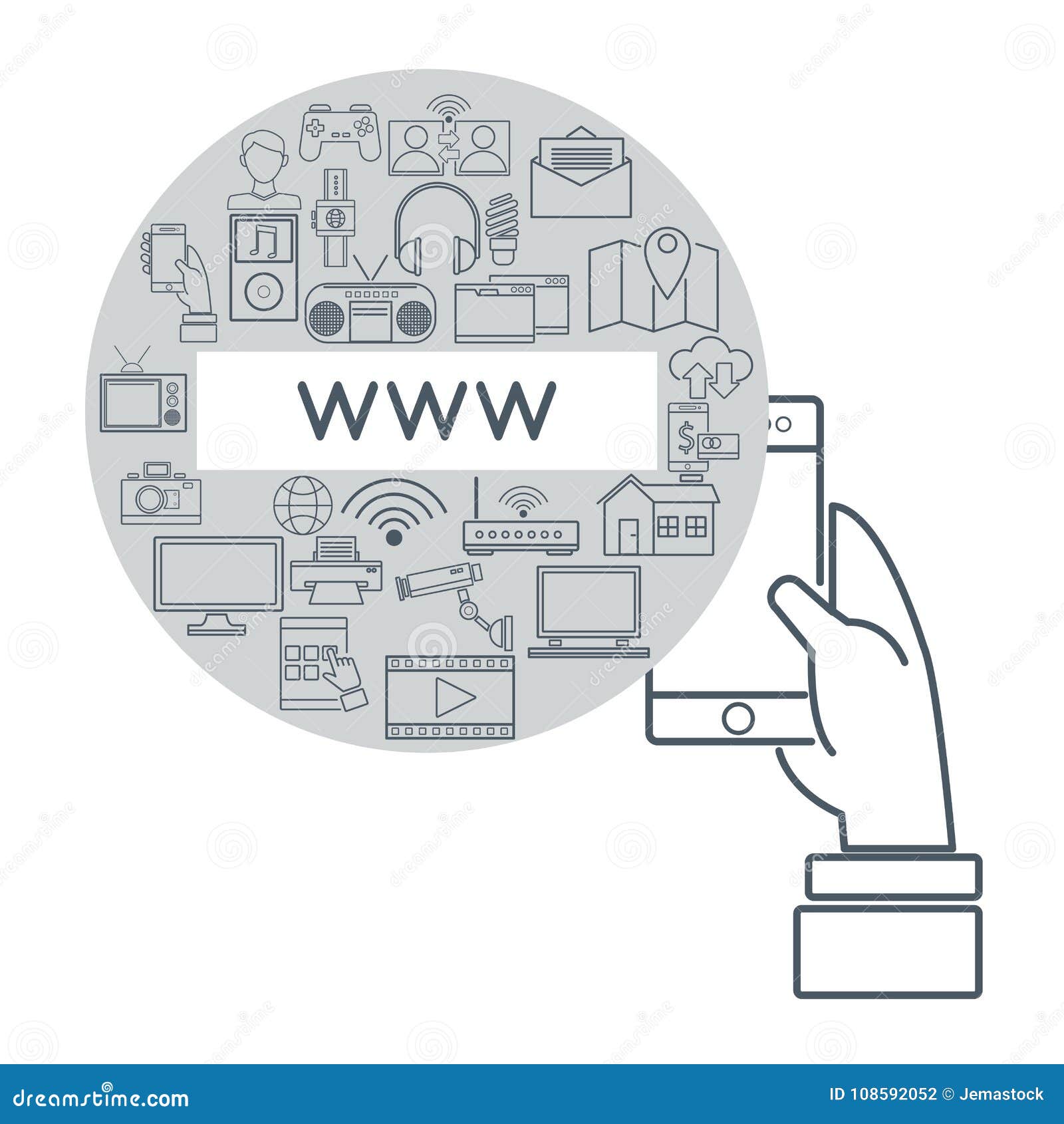 Internet technology icons stock vector. Illustration of computer ...