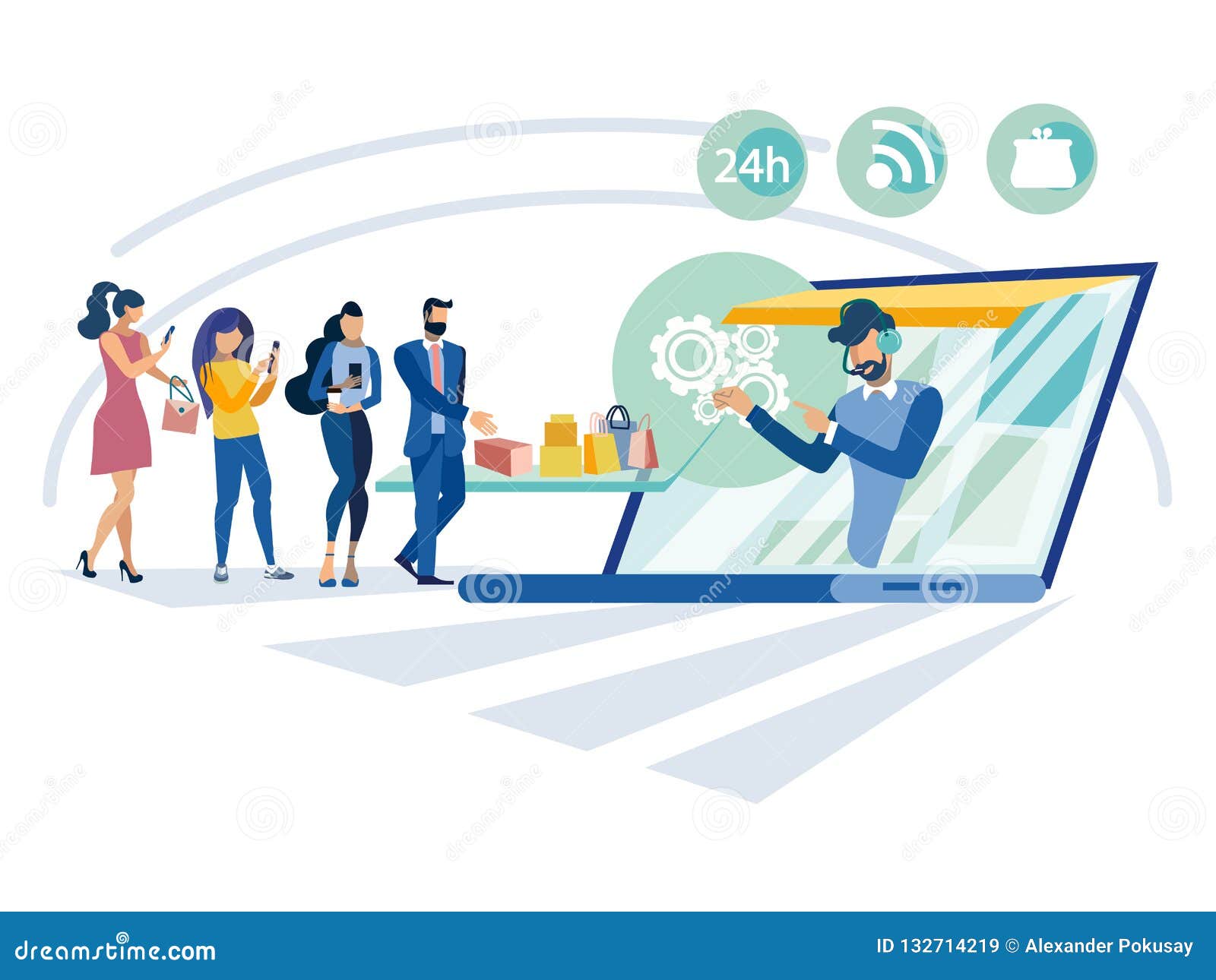 Internet Technology Metaphor Vector Illustration Stock Vector ...