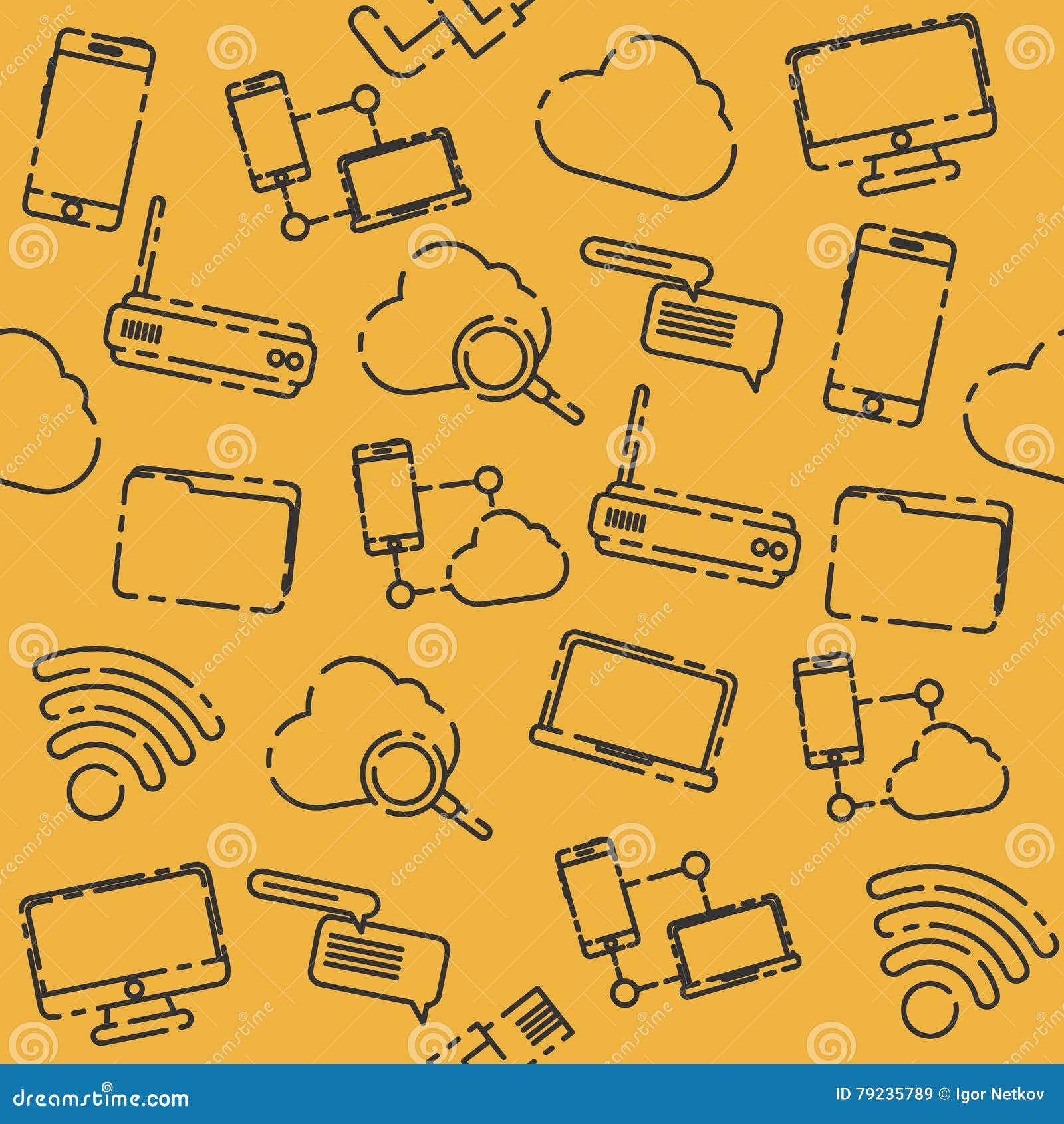 Internet and Technology Pattern Stock Vector - Illustration of chart ...