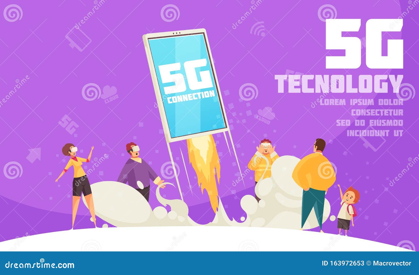 Internet Technology Poster stock vector. Illustration of mobile - 163972653