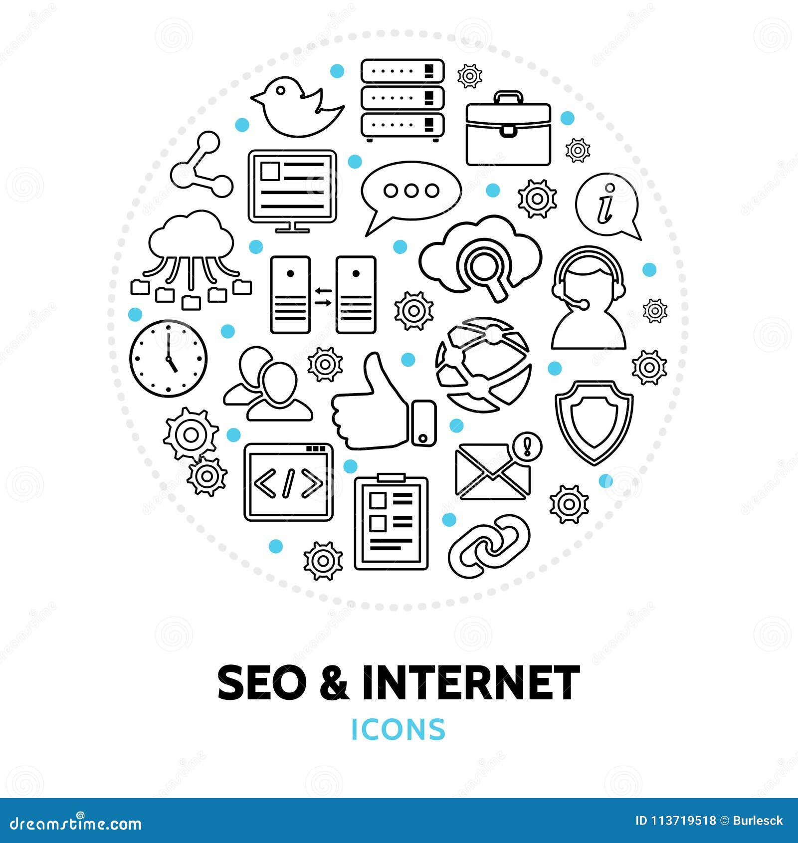 Internet Technology Round Concept Stock Vector - Illustration of object ...